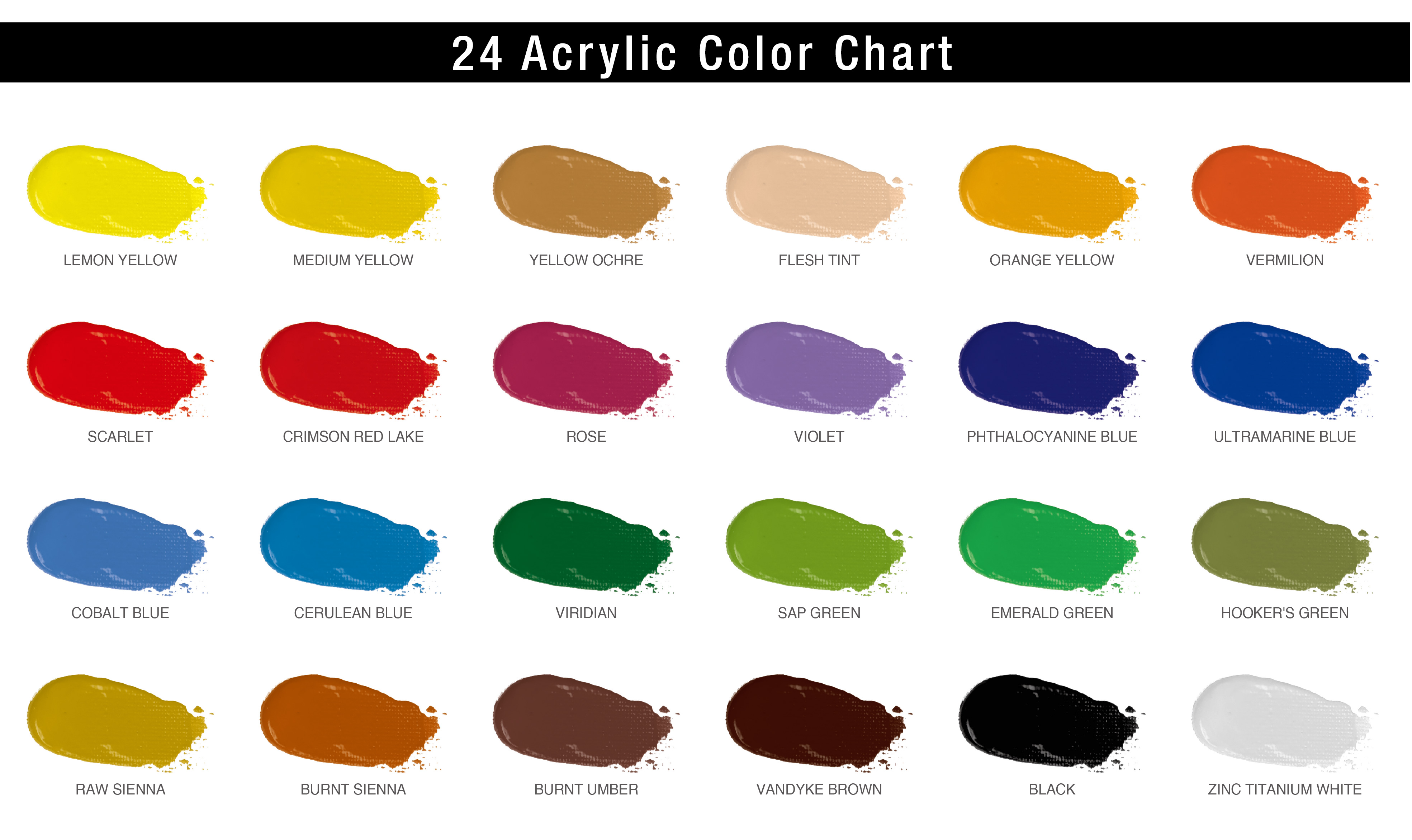 24pc 22ml acrylic paint color box set | SINODE